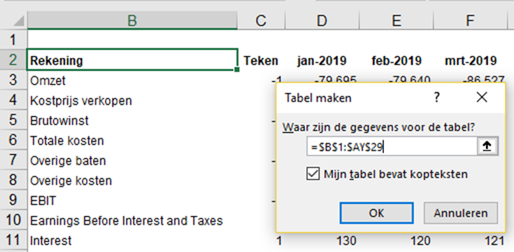 Excel-tutorial: Lange tabel maken van kruistabel