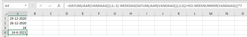 Excel-tutorial: Weeknummer omzetten naar datum