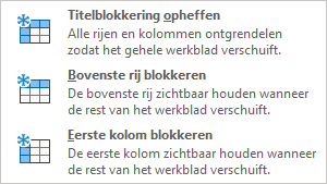 Zo vergrendelt u een rij of kolom in Excel